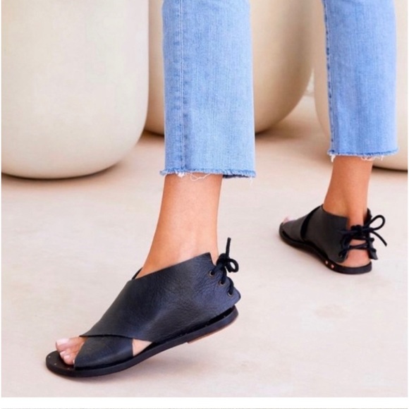beek | Shoes | Beek Loon Sandals Black Leather Tie Back Sandals 9 ...